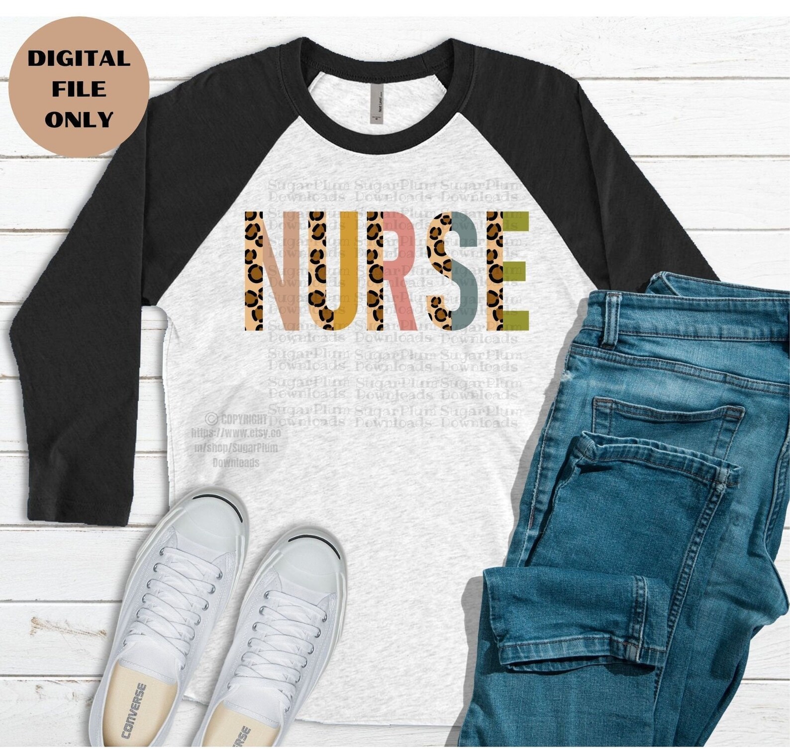 Nurse Half Leopard Sublimation Design, Cheetah Print PNG, Instant ...
