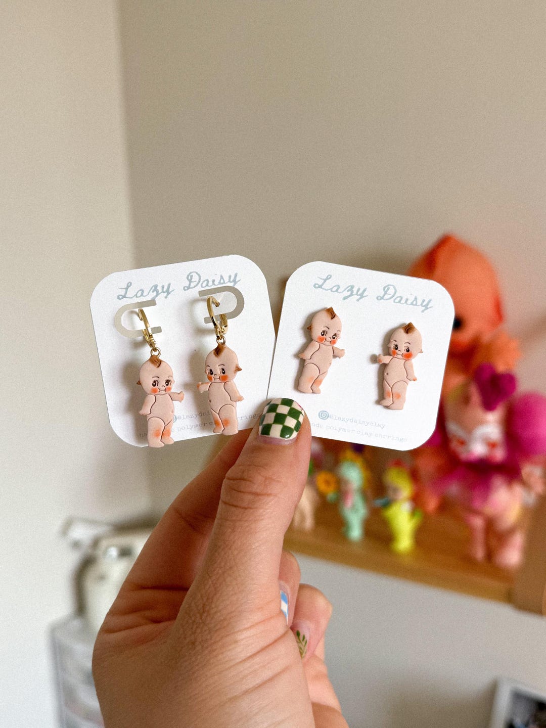 Mini Kewpie Earrings/ Handmade Jewelry/ Polymer Clay/ Handmade Gifts ...