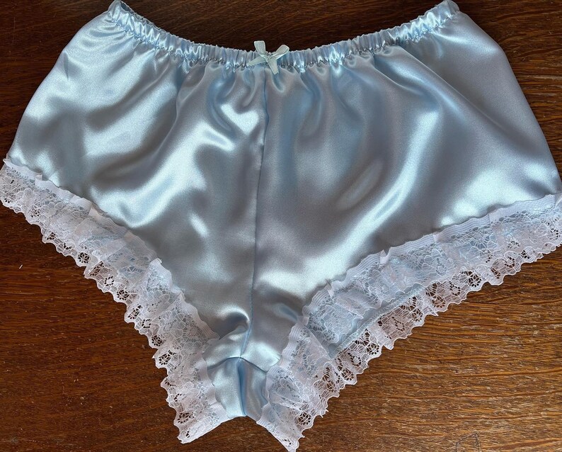 Ladies Bloomers Short Hot Pants Light Blue Satin With White - Etsy