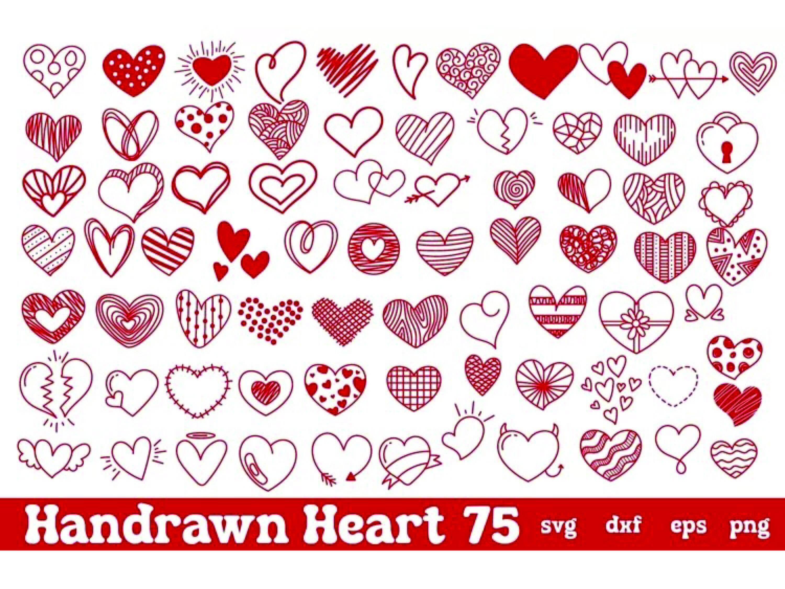 Hand Drawn Heart SVG, Heart SVG Bundle, Heart Svg, Open Heart Svg ...