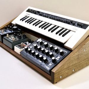 Yamaha Reface Synth Stand With Pedal Shelf: Handmade Hardwood Keyboard ...