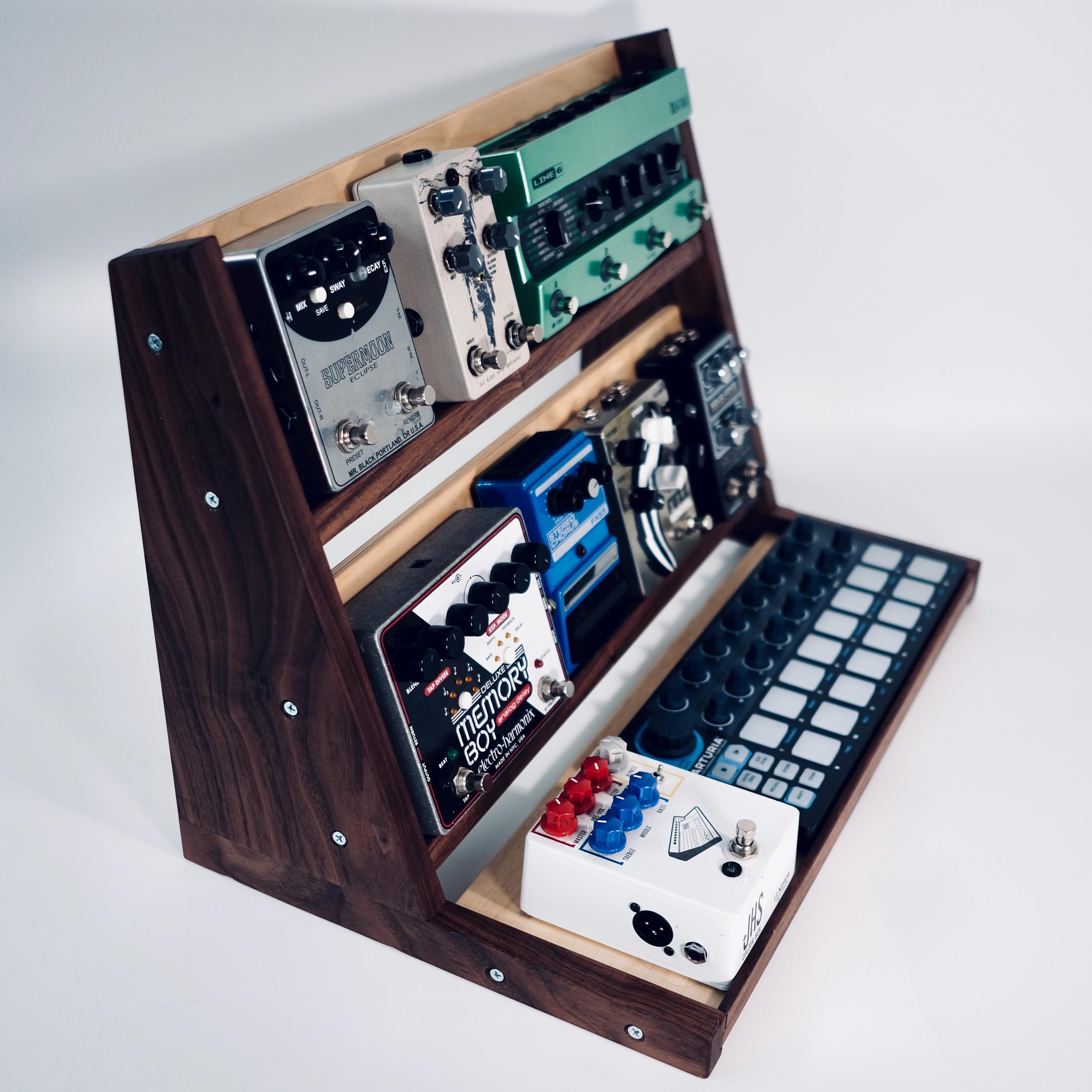 3-tier Desktop Pedalboard and Synth Stand / Guitar and Effects Pedal ...