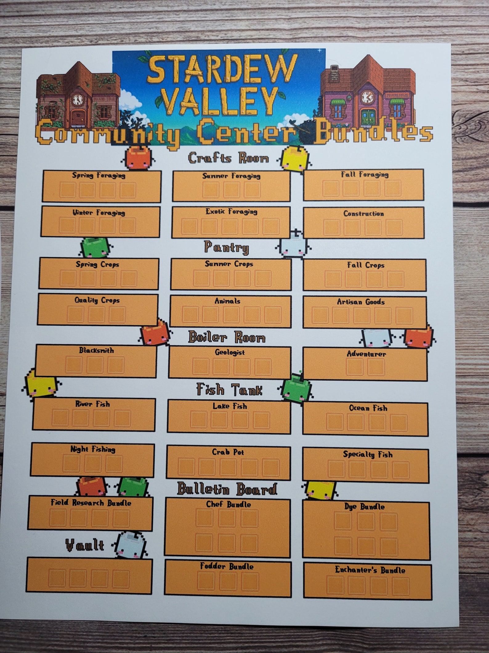 Stardew Valley Community Center Bundles Sticker Checklist - Etsy