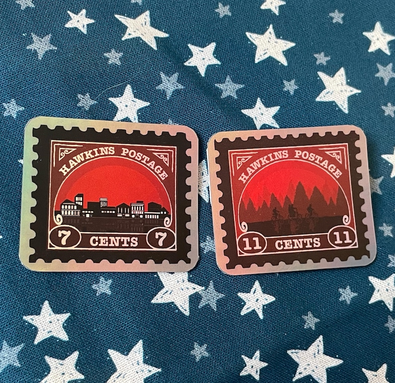 Stranger Things Hawkins Postal Stamp Sticker - Etsy
