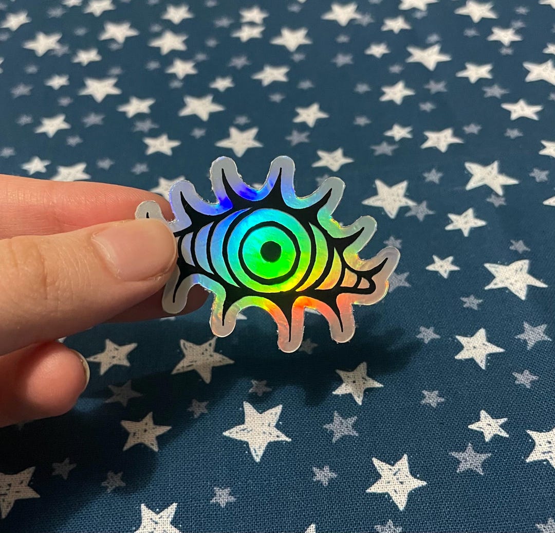Linocut Eye Holographic Sticker - Etsy
