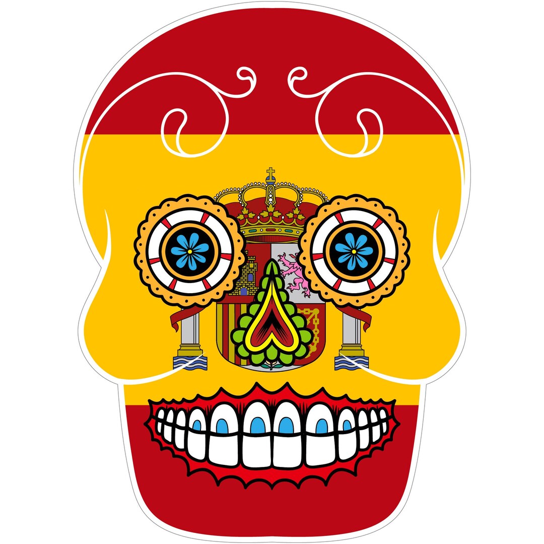 Sticker Car Sticker Spain Skull 20 X 27 Cm Rear Window Sticker - Etsy
