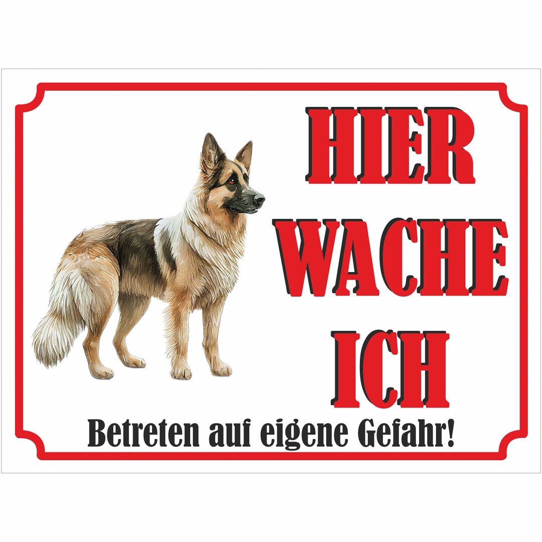 German Shepherd Dog Sign Printed Here I Wake up Aluminum Composite ...