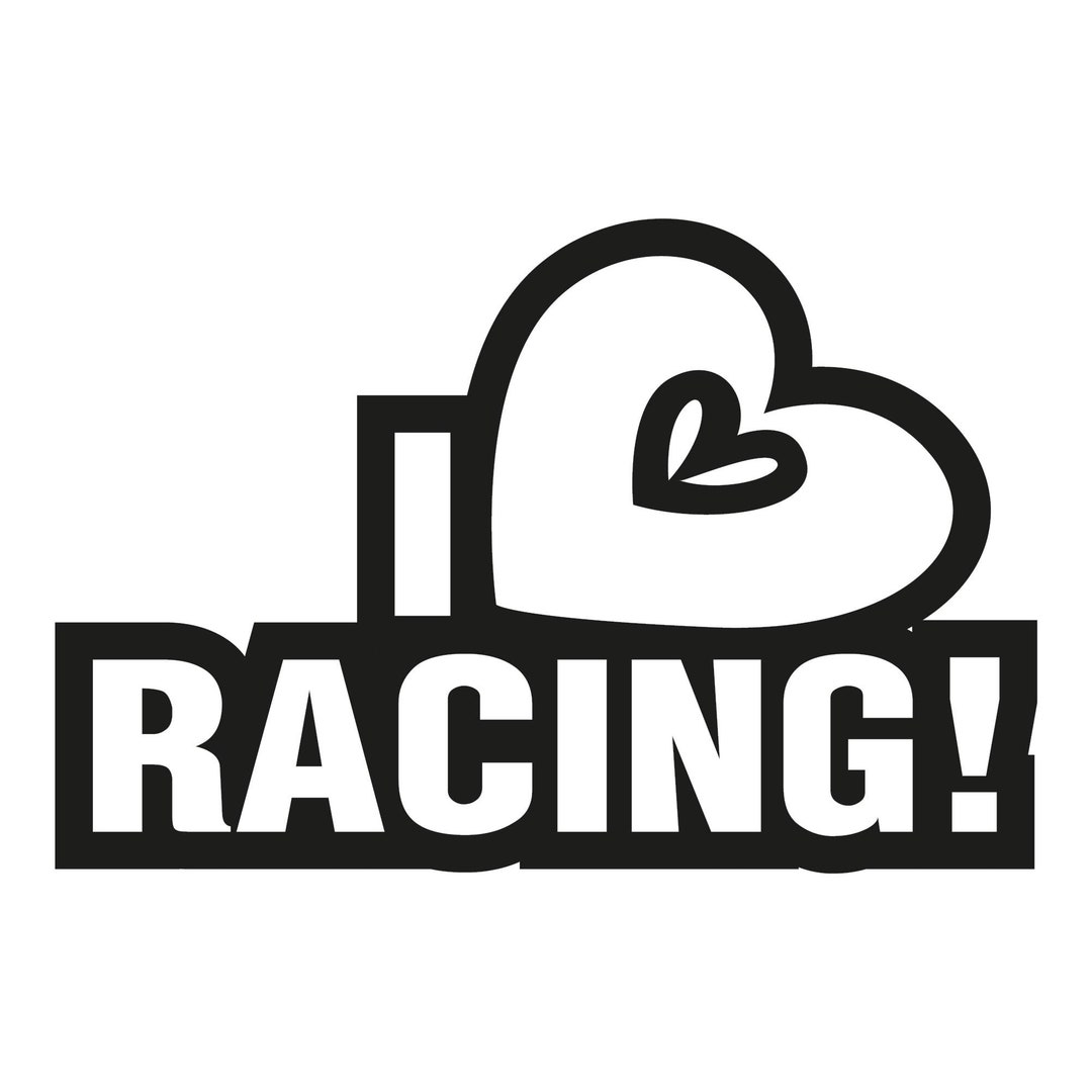 Car Sticker I Love Racing 150 X 100 Mm - Etsy