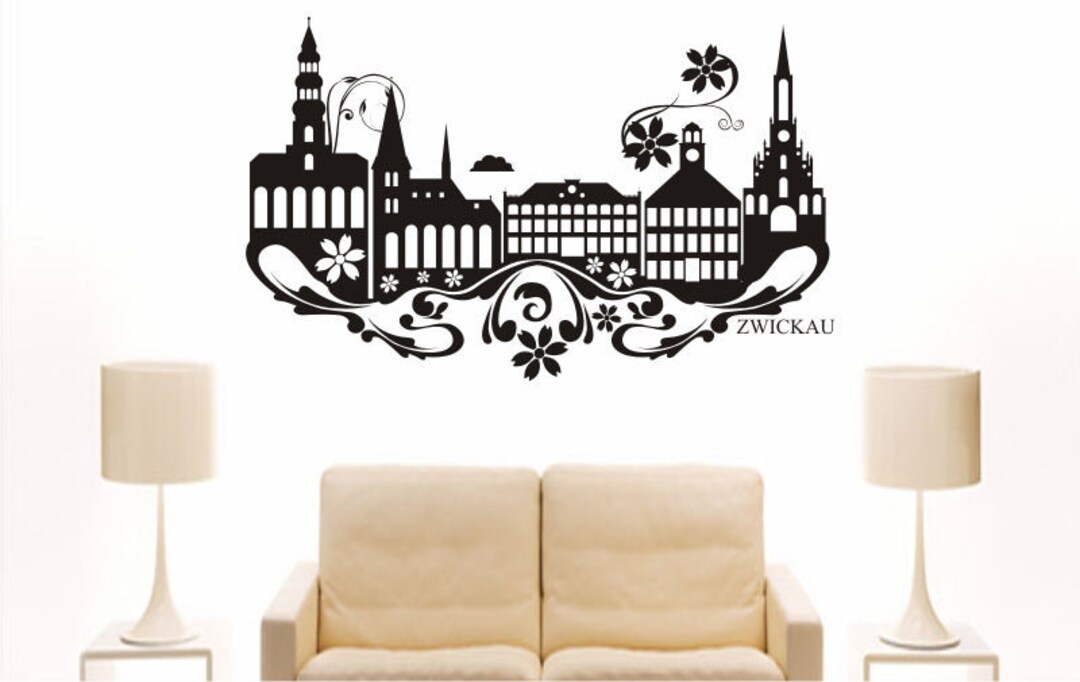WALL DECAL E912 Skyline City - Zwickau (germany) Design 3 - Etsy