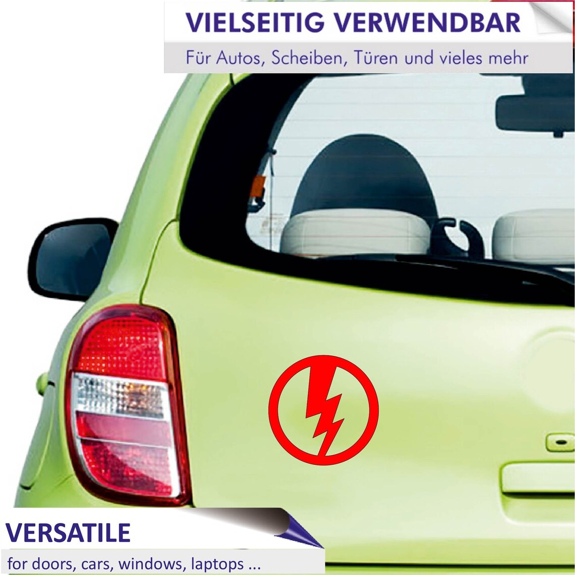 Car Sticker - Lightning Current - 110 X 110 Mm - Etsy