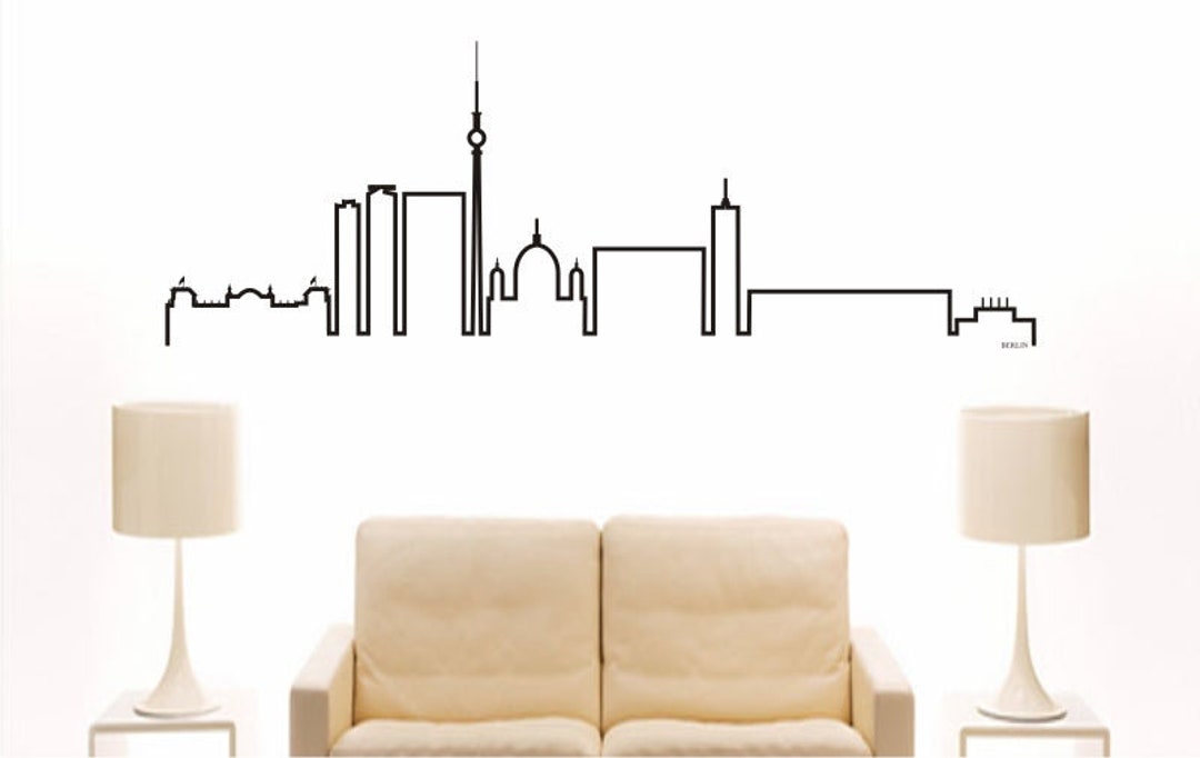 WALL DECAL E727 Skyline City Berlin germany Design 4 - Etsy