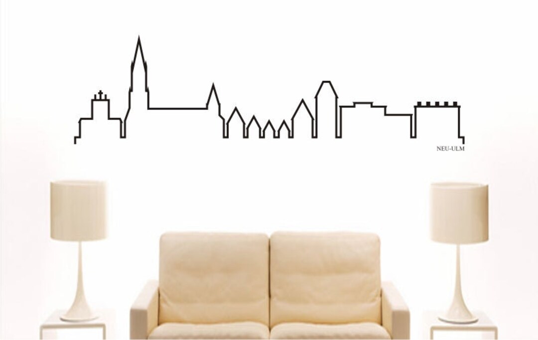 WALL DECAL E848 Skyline City Neu-ulm germany Design 4 - Etsy