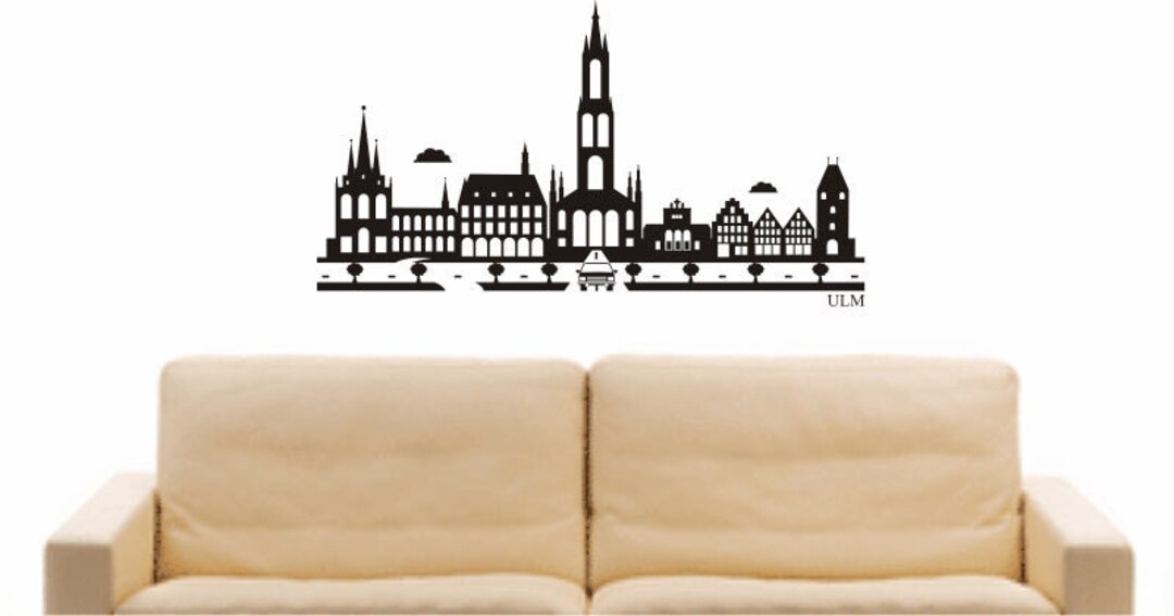 WALL DECAL E893 Skyline City Ulm germany Design 2 - Etsy