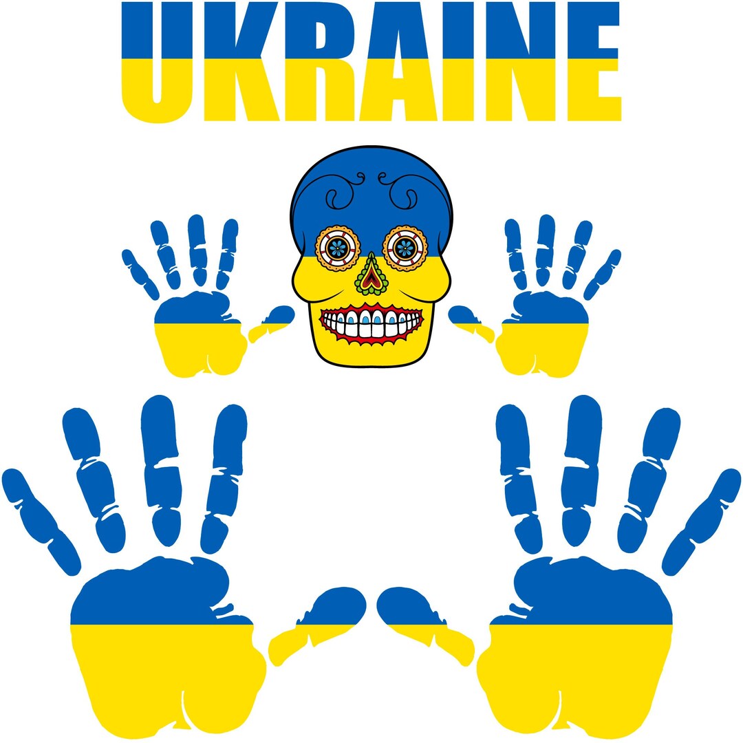 Sticker Ukraine Flag Set Skull Hand Lettering 6 Pieces - Etsy
