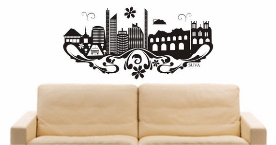 WALL DECAL E629 Skyline City Suva Fiji Design 3 - Etsy