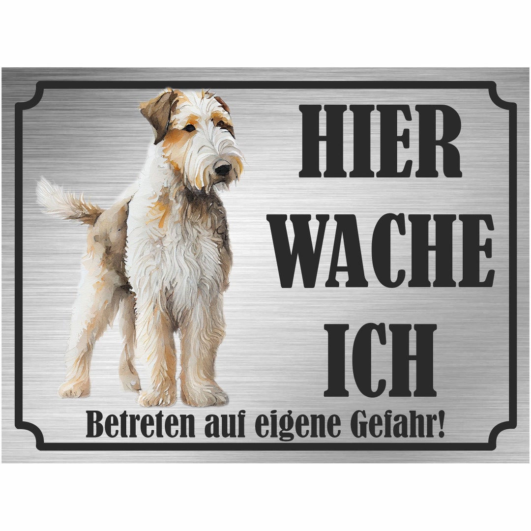 Airedale Terrier Sign Printed Here I Wake up Aluminum Composite Panel ...