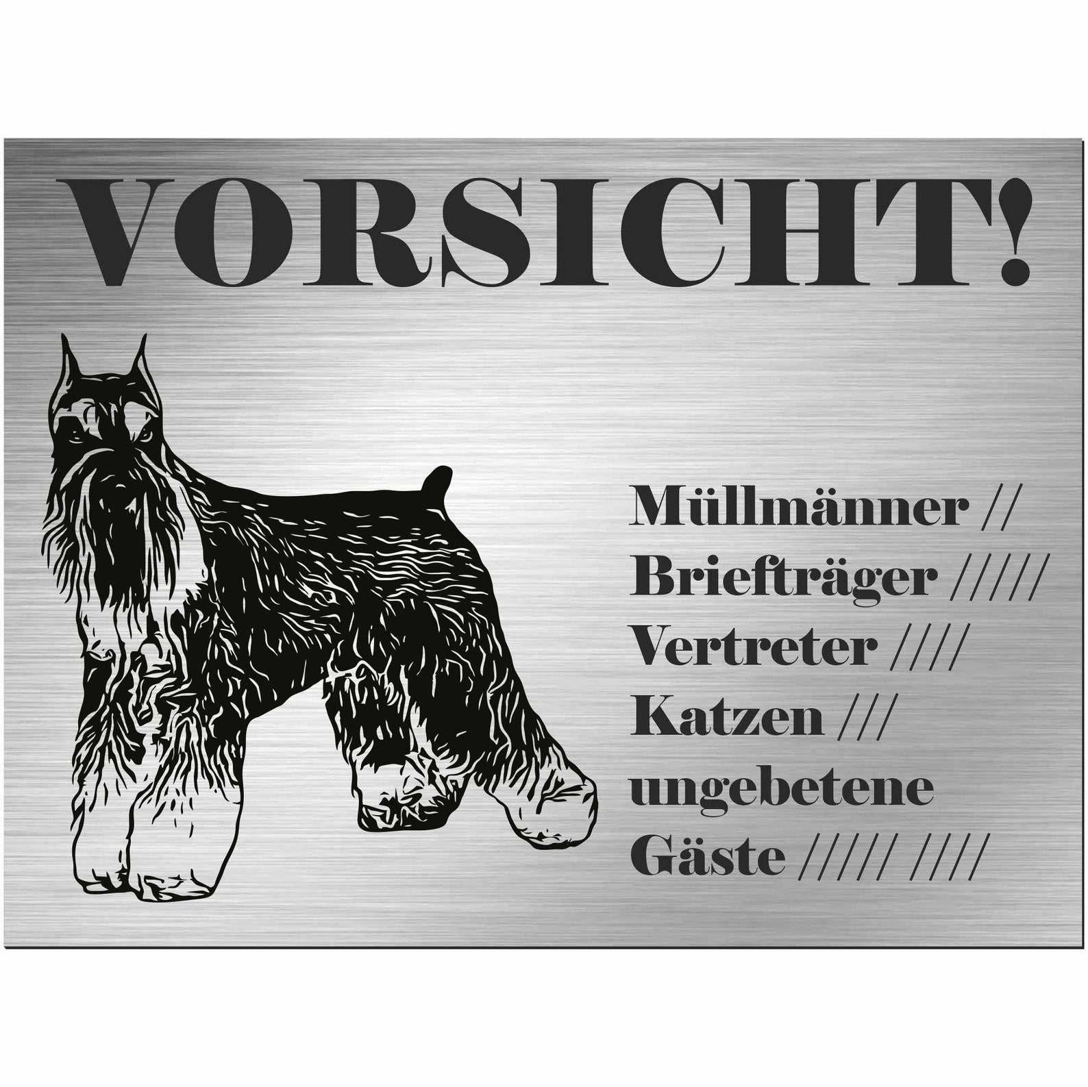 Miniature Schnauzer - Sign Printed - Alu-dibond Stainless Steel Look - Etsy