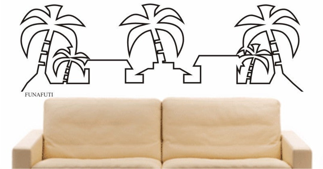 WALL DECAL E659 Skyline City Funafuti island State of Tuvalu Design 4 ...