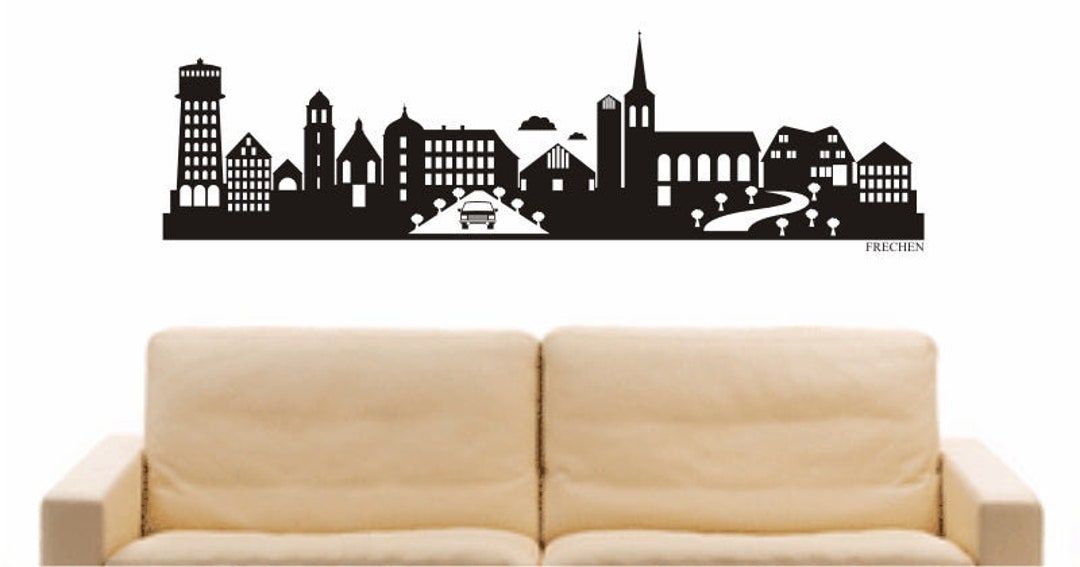 WALL DECAL E764 Skyline City - Frechen (germany) Design 2 - Etsy