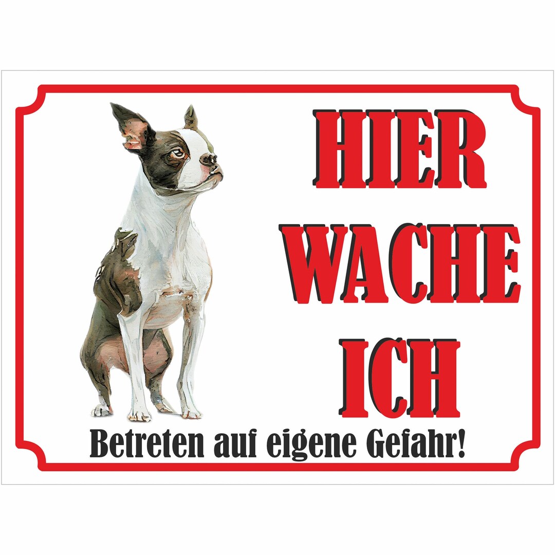 Boston Terrier - Sign Printed - Here I Wake up - Aluminum Composite ...