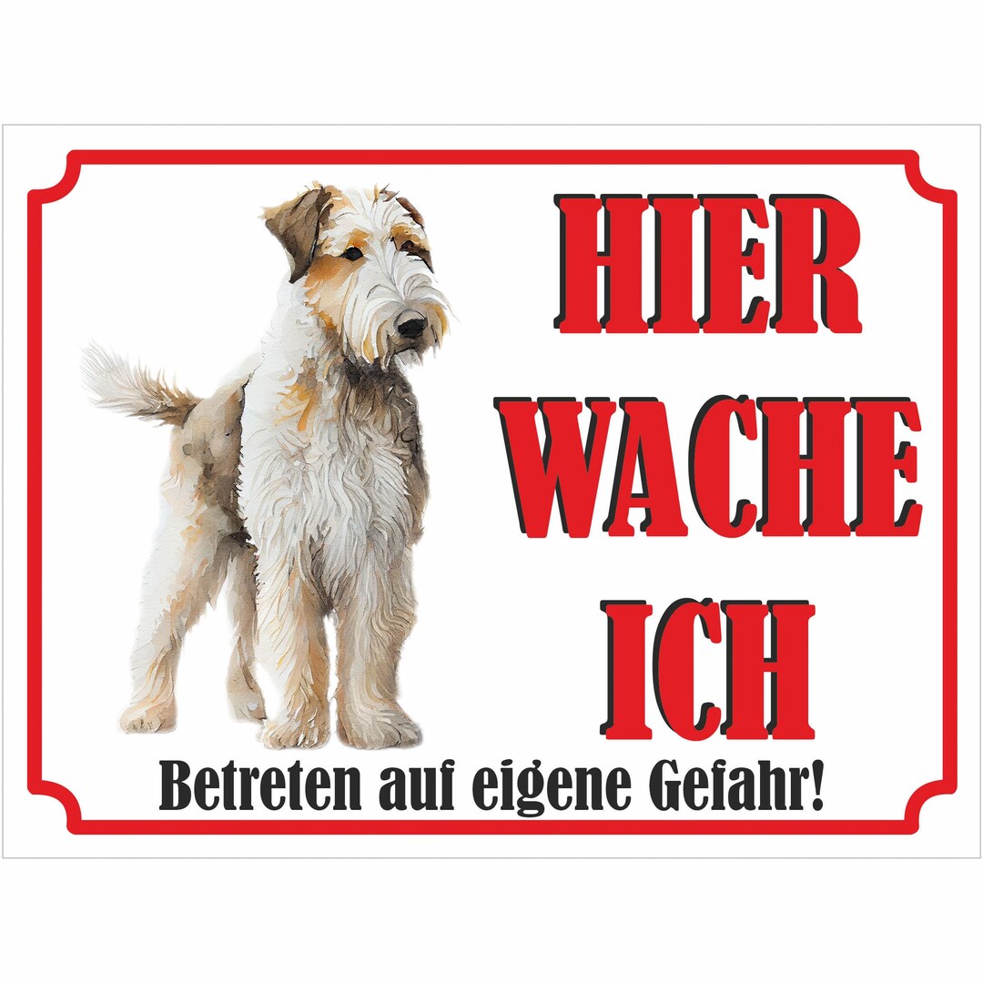 Airedale Terrier Sign Printed Here I Wake up Aluminum Composite Panel ...