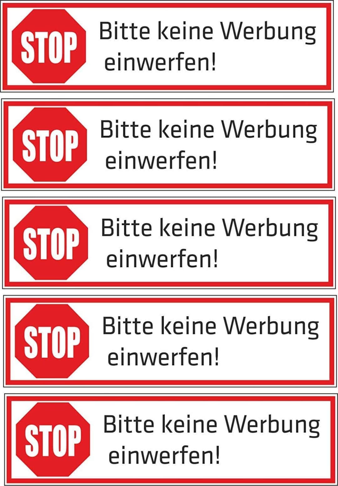No Ads! 1 White Letterbox Sticker 70 X 20 Mm Sticker STOP Please Do Not ...