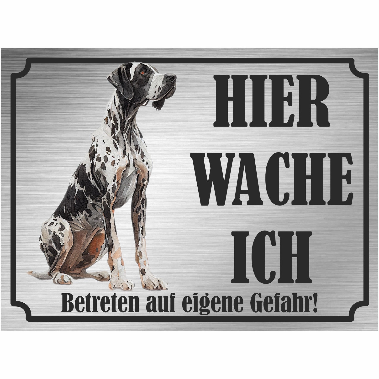 Great Dane Sign Printed Here I Wake up Aluminum Composite Panel ...