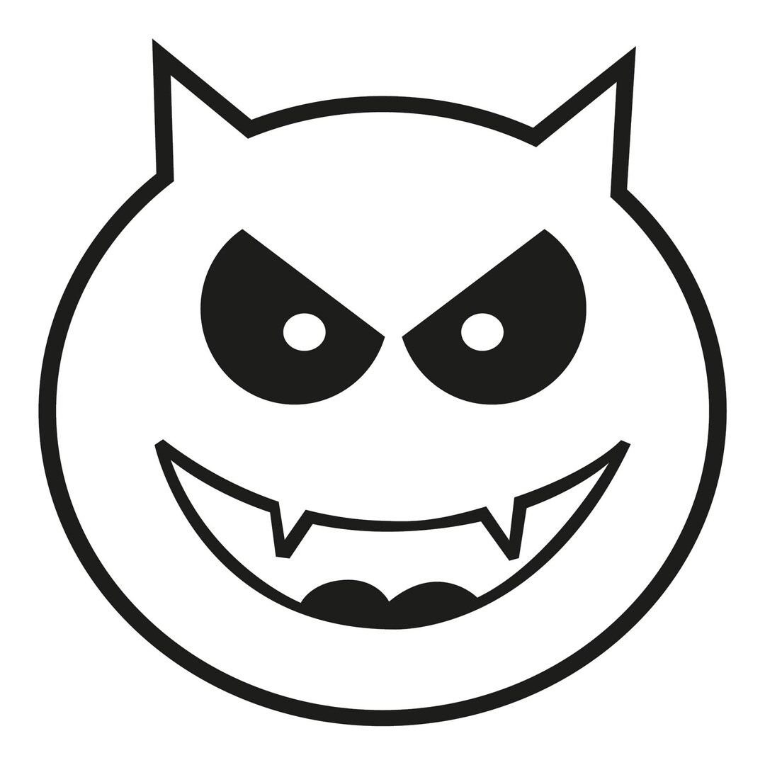 Car Sticker Devil Smile Emoticon 210 X 210 Mm - Etsy