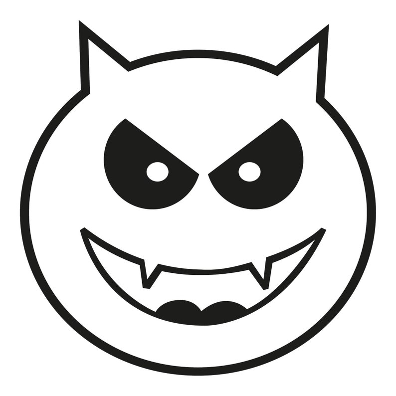 Car Sticker - Devil Smile Emoticon 210 X 210 Mm - Etsy