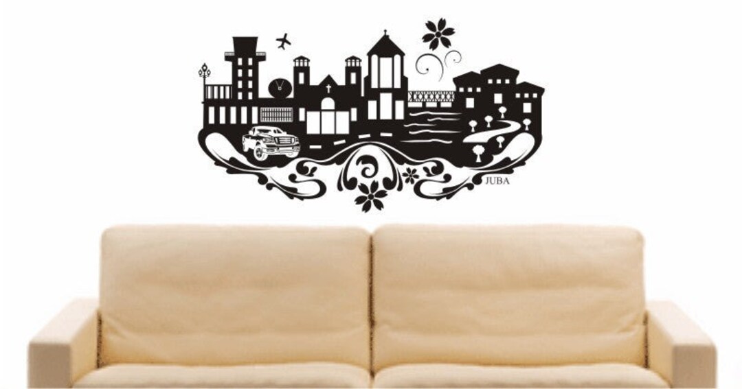 WALL DECAL E666 Skyline City - Juba (south Sudan) Design 3 - Etsy