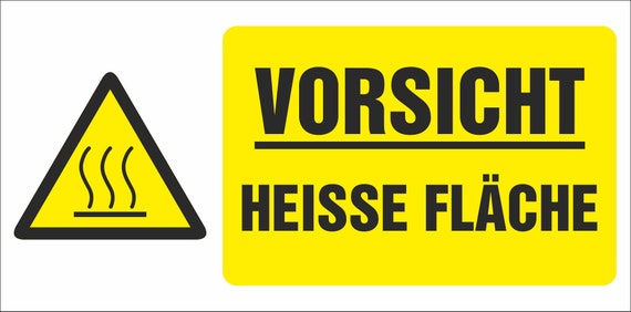 Sticker Sign Warning Caution Hot Area 105 Mm X 52 Mm - Etsy UK