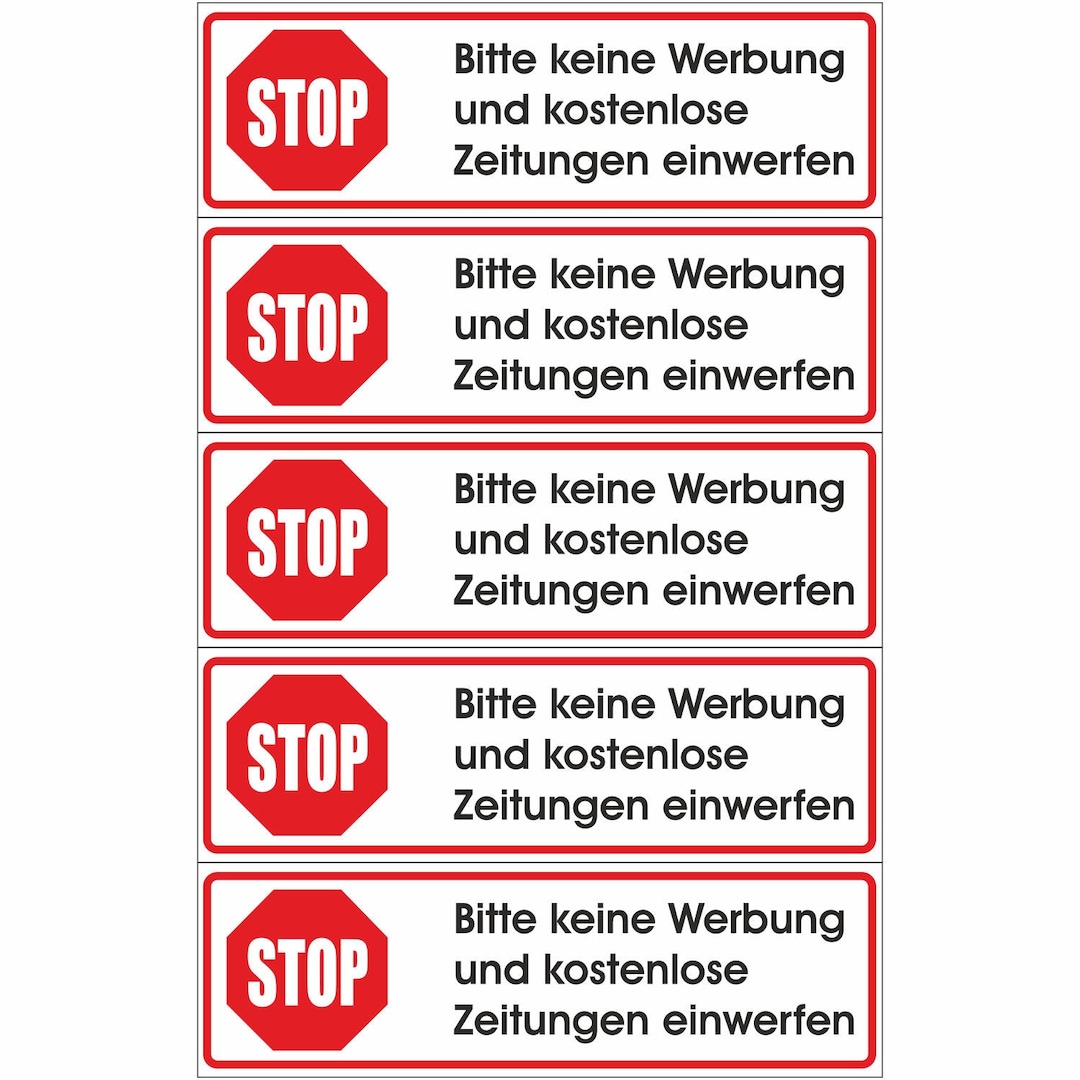 STOP Letterbox Sticker No Advertising 70x20mm FL10 - Etsy