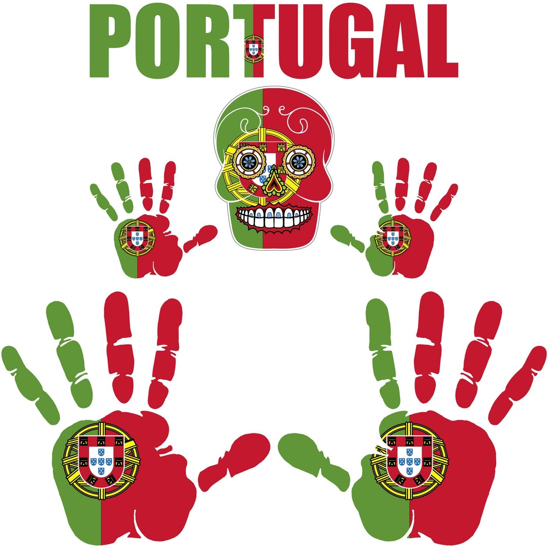 Sticker Portugal Flag Set Skull Hand Lettering 6 Pieces - Etsy