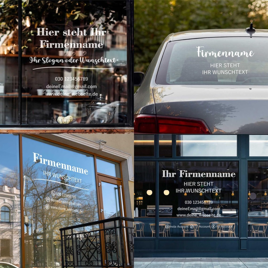 Personalized Shop Window Sticker - Text of Your Choice - 60-200 Cm ...