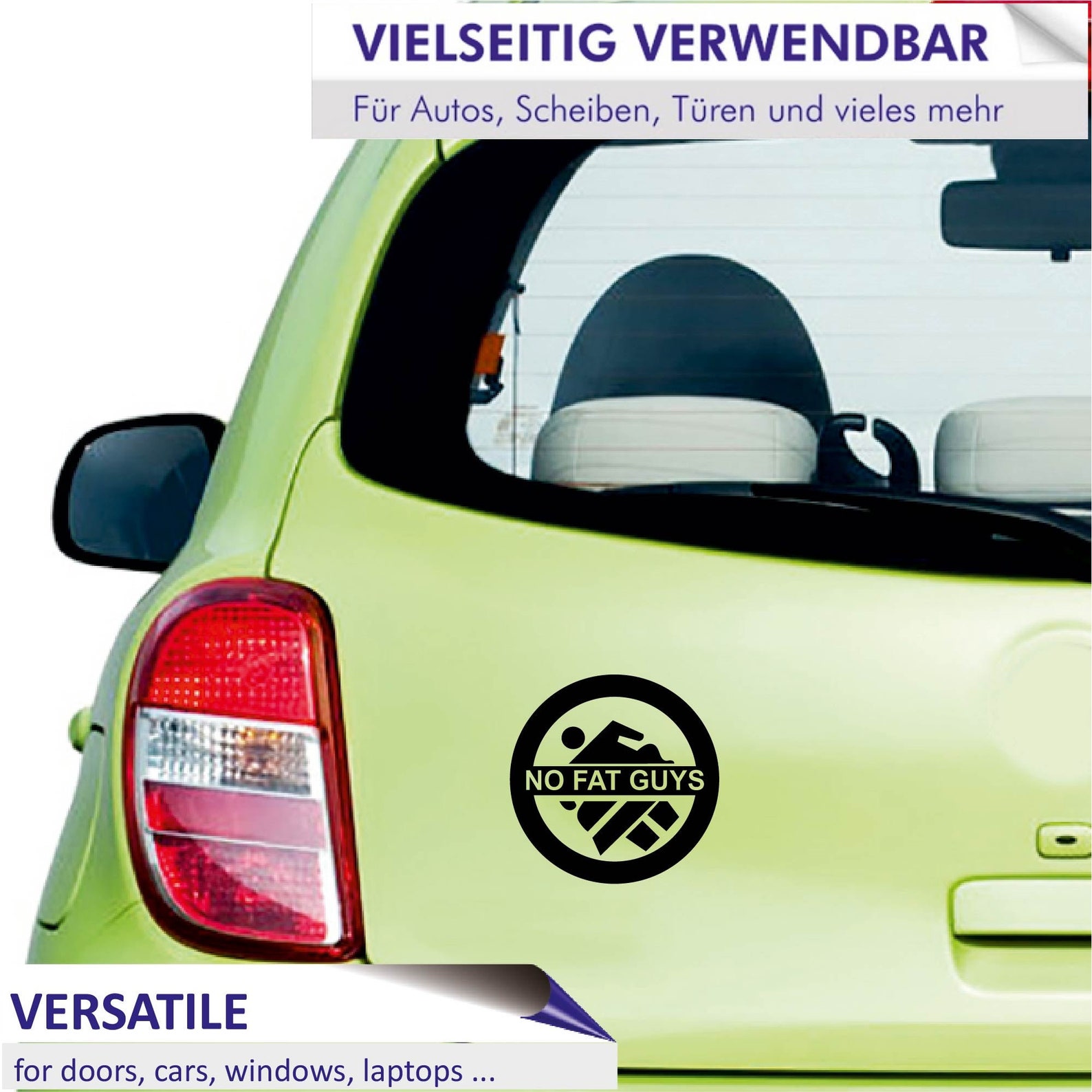 Car Sticker - No Fat Guys 210 X 210 Mm - Etsy