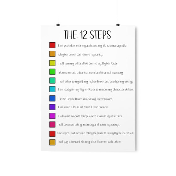 12 Steps Poster Therapy Poster Classroom Poster Uplifting - Etsy