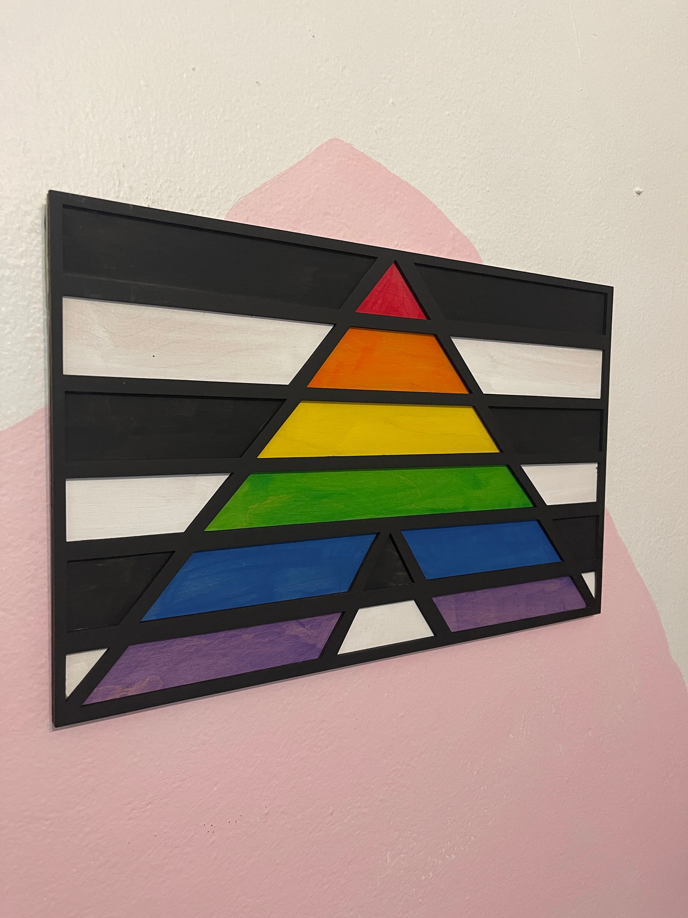 Wood Pride Flag Ally Pride Wall Hanging Decor - Etsy