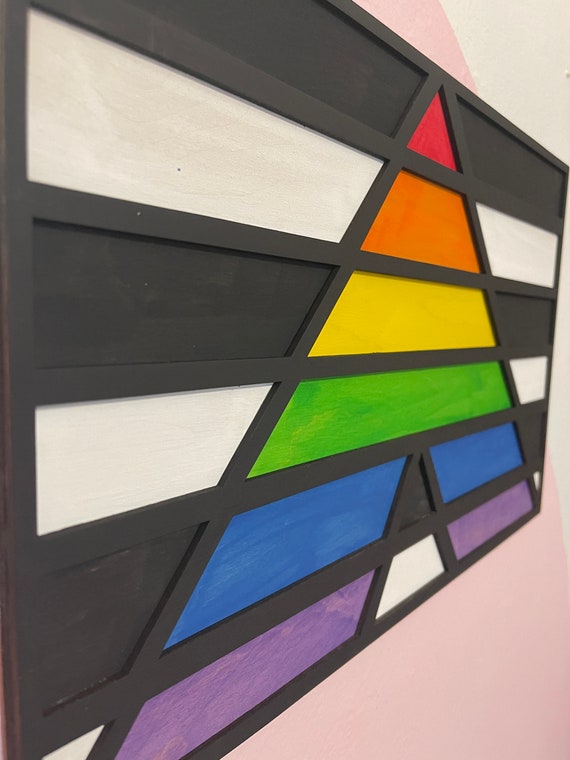 Wood Pride Flag Ally Pride Wall Hanging Decor | Etsy