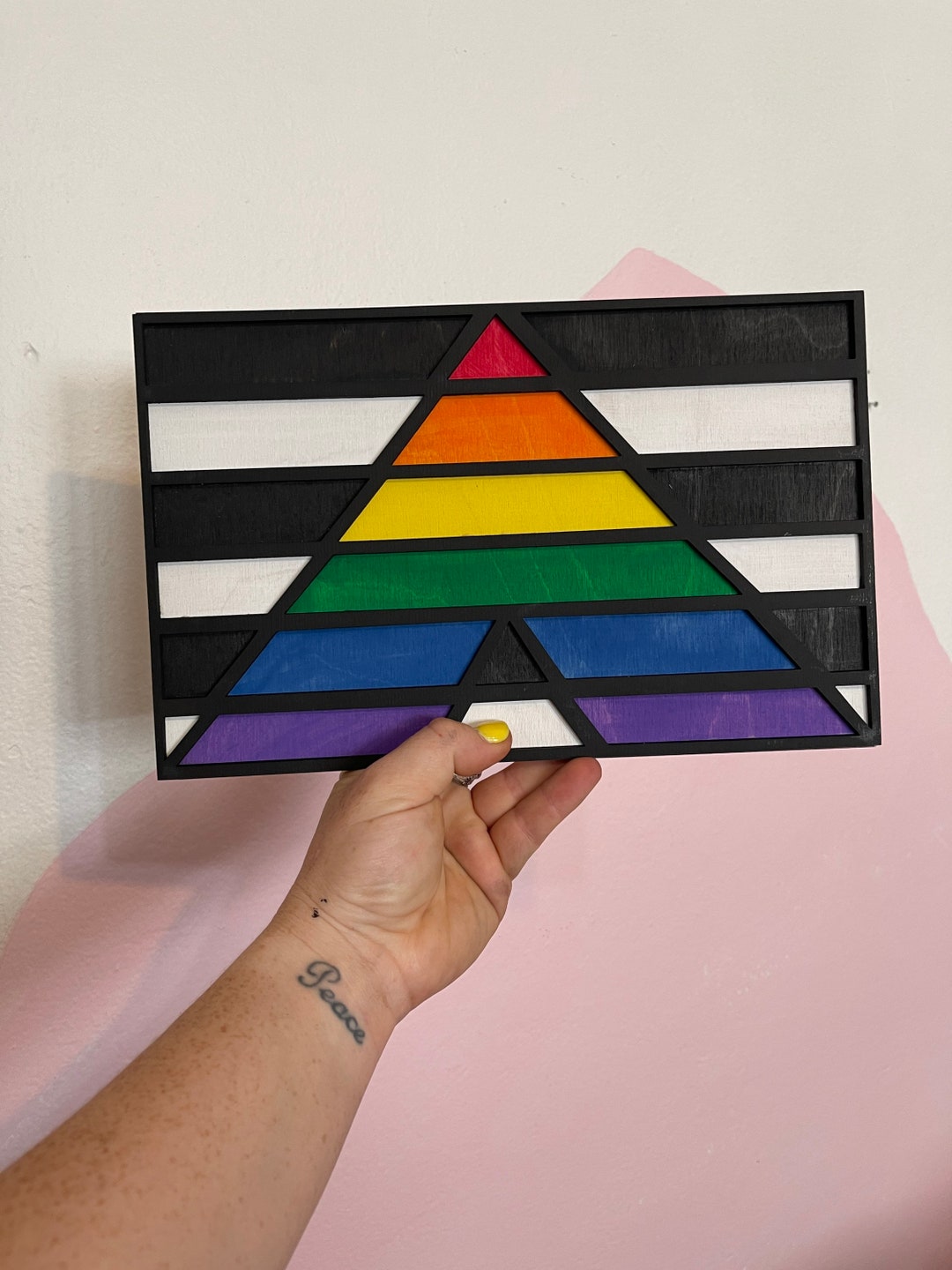 Wood Pride Flag Ally Pride Flag Wall Hanging Decor - Etsy New Zealand