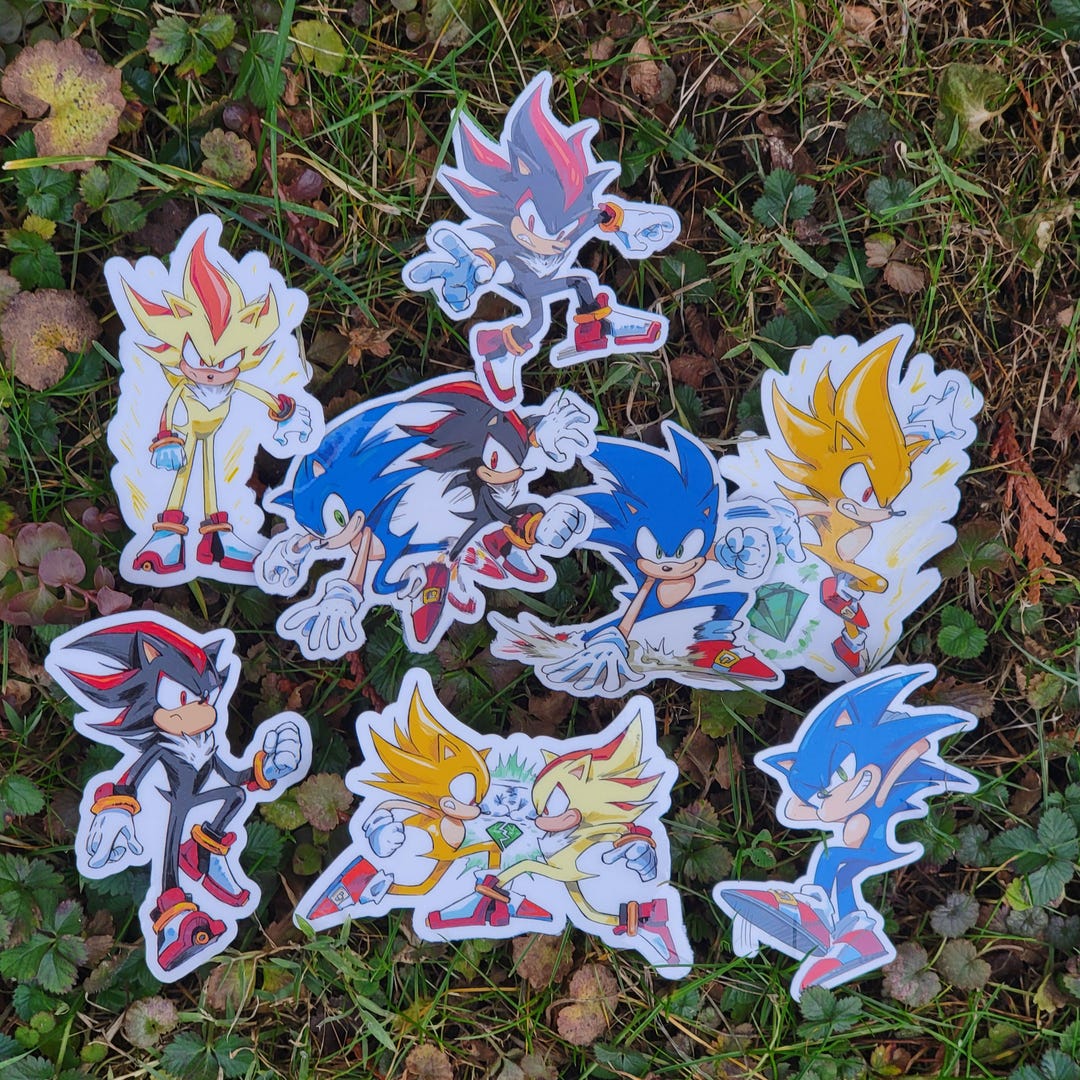 Sonic and Shadow Waterbottle Stickers - Etsy
