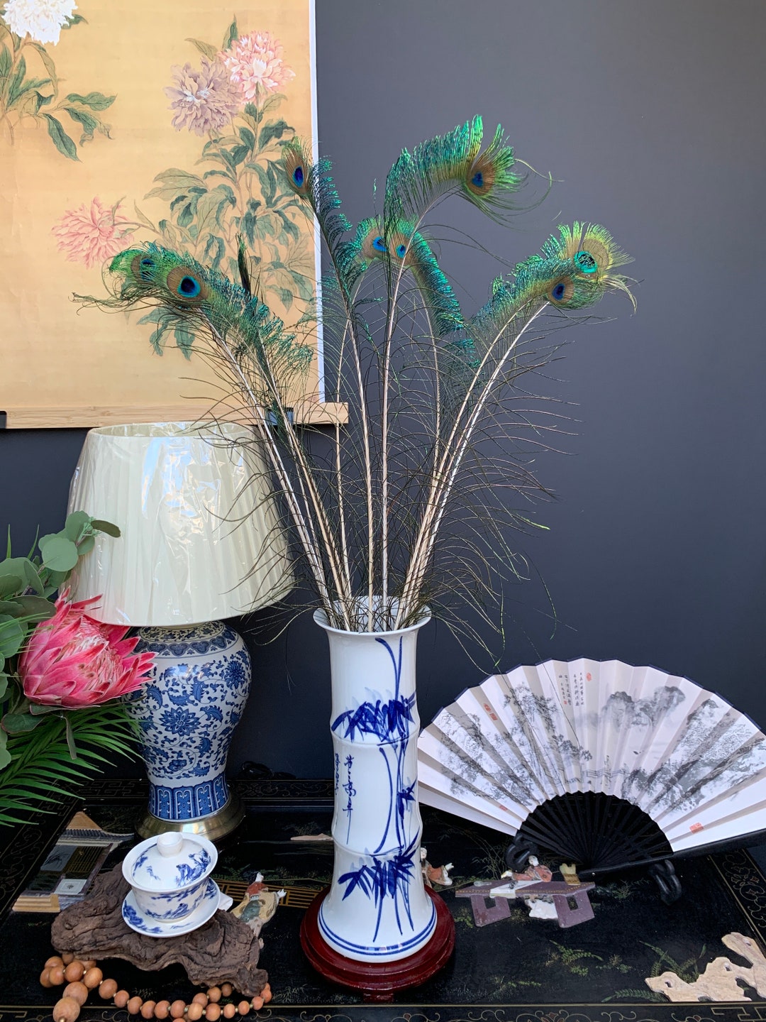 27-31 Inch Natural Peacock Feather Side Feather Swords Feather Real ...