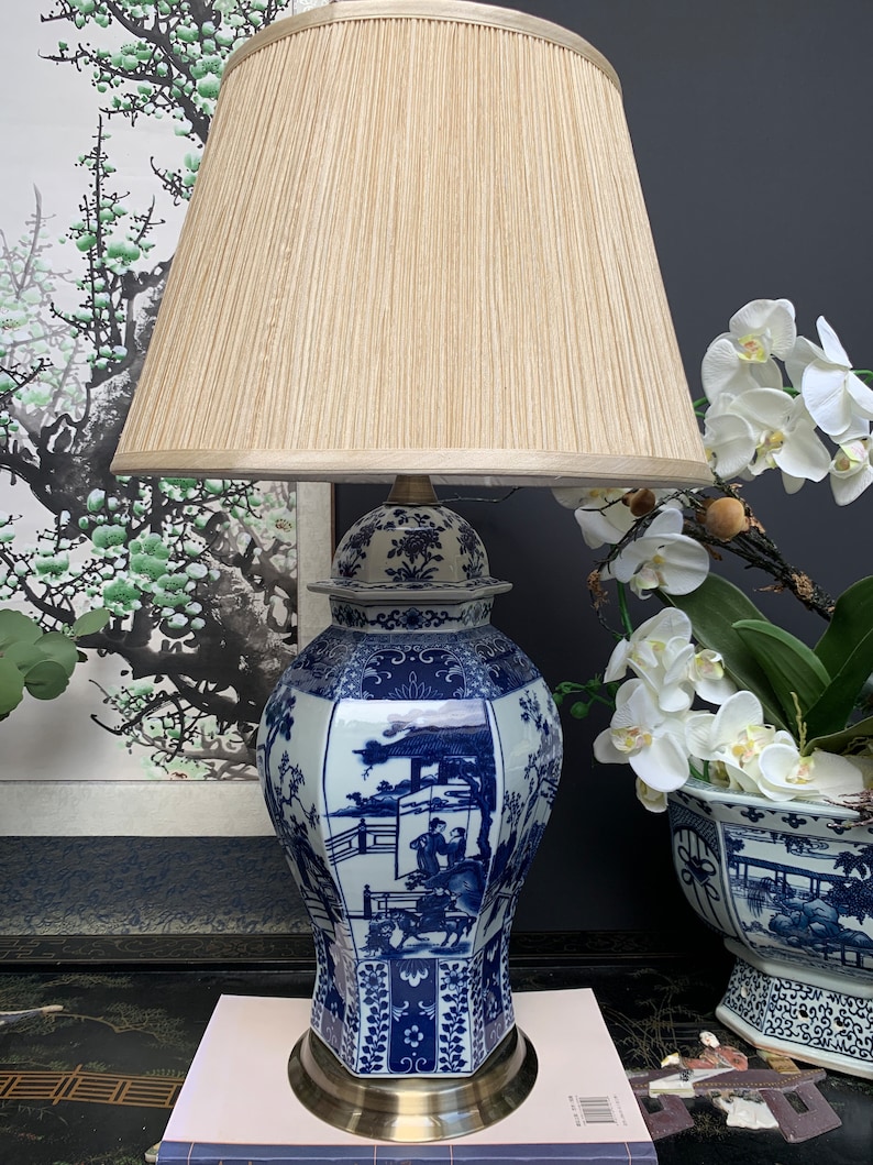 Blue And White Chinese Ginger Jar Lamp at Stella Prell blog