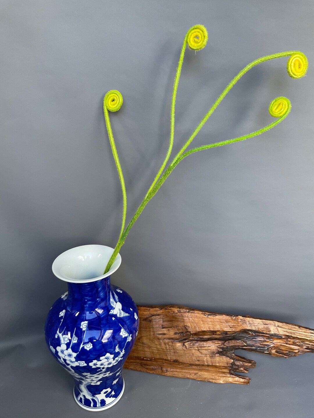 32 Velvety Curled Fern Stem Artificial Flower Faux Flower Single Stem ...