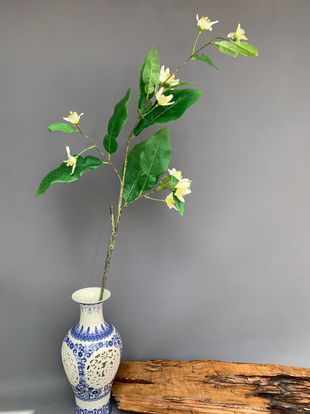 36“ White Japanese Yuzu Pomelo Flower Citrus Flower Branch Buds ...