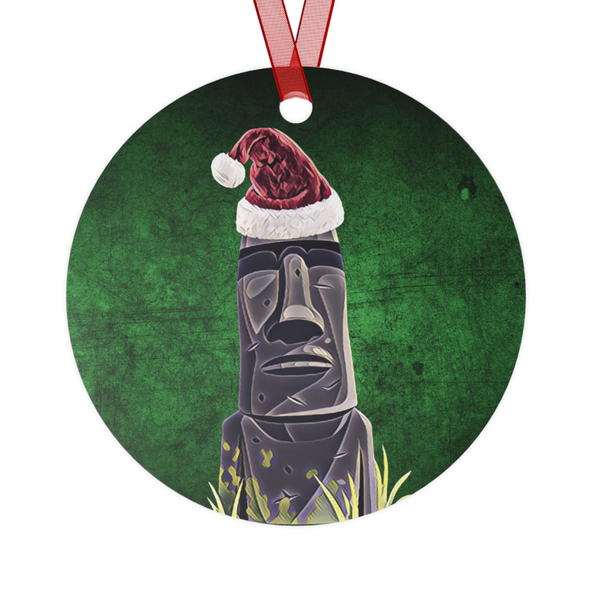 Holiday Moai Easter Island Statue in Santa Hat Ornaments - Etsy