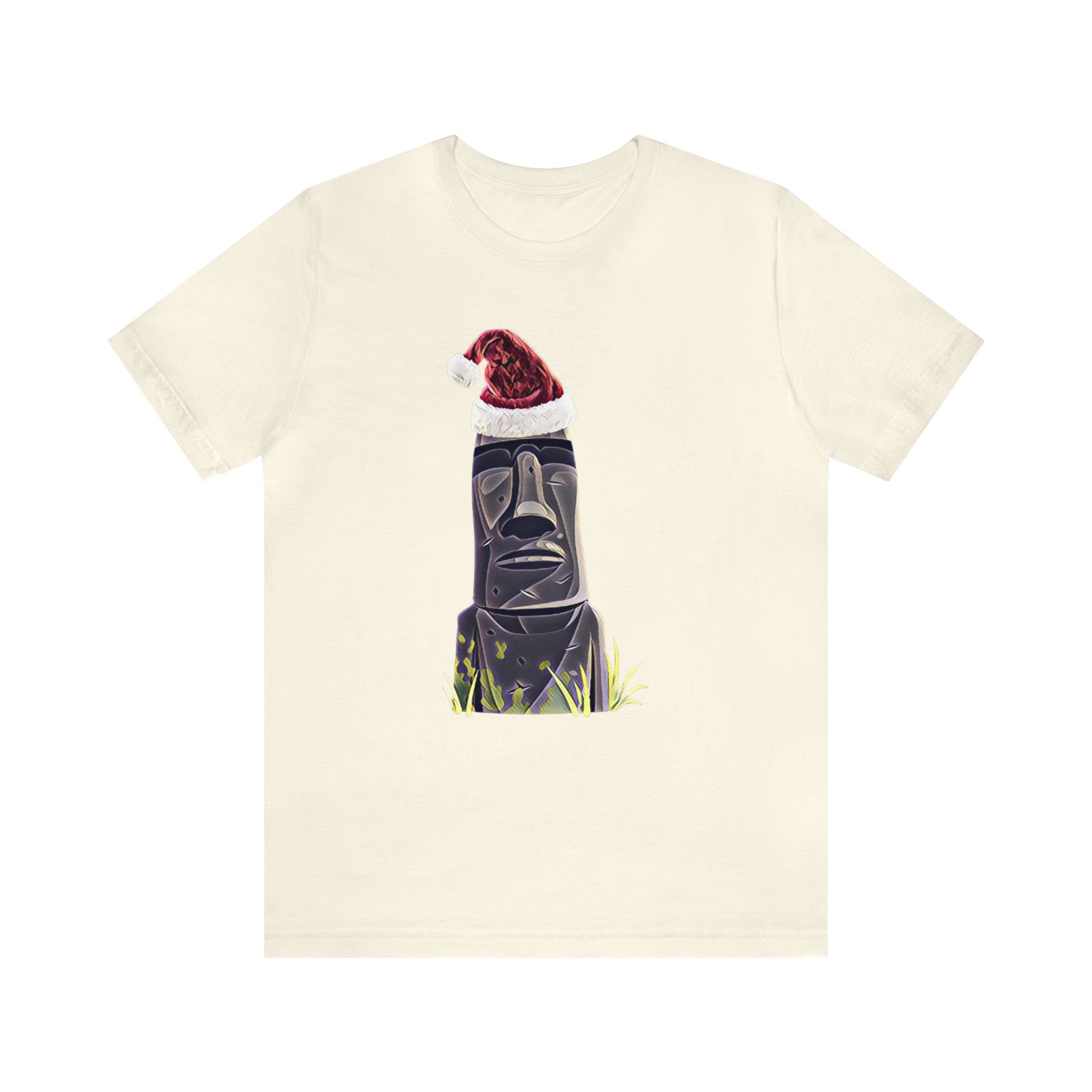 Holiday Moai Easter Island Statue in Santa Hat T-shirt - Etsy