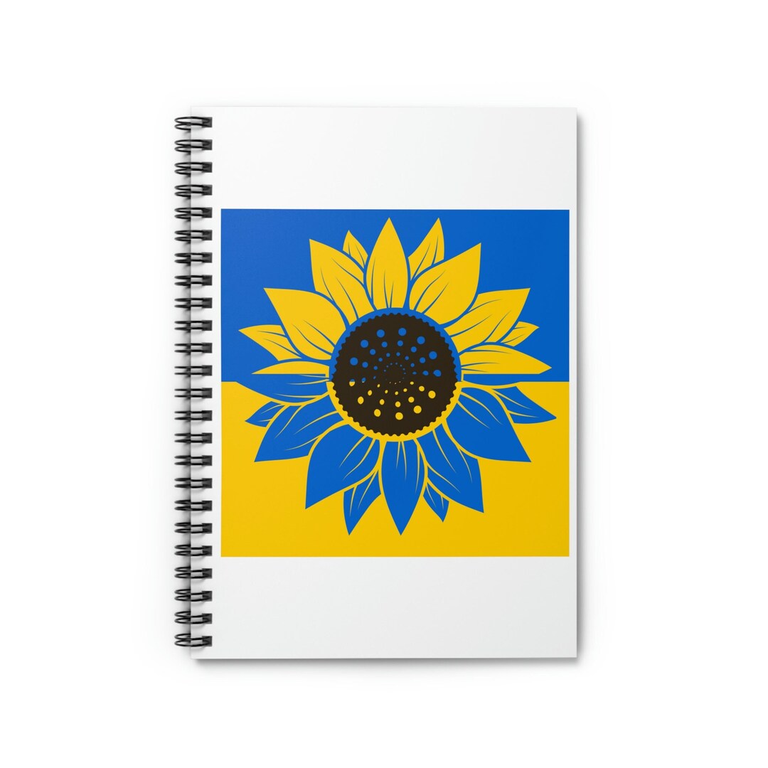 Ukrainian Flag Sunflower Spiral Notebook - Ruled Line - Etsy