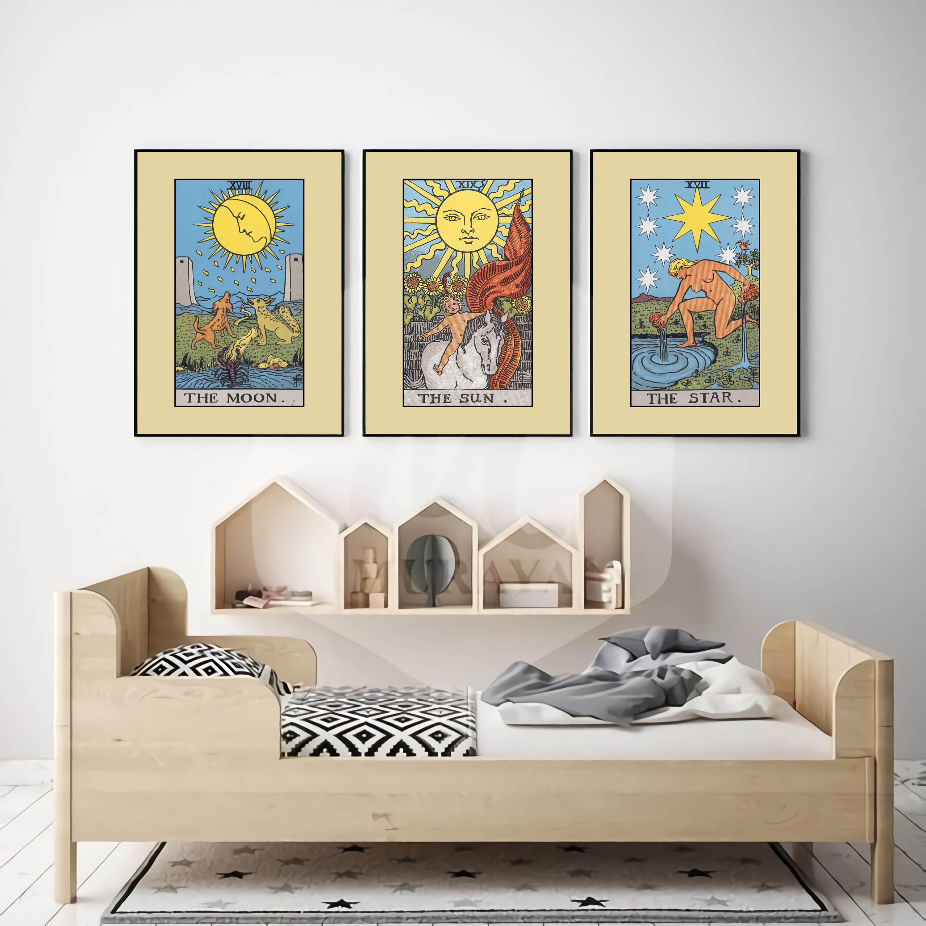 Traditional Tarot Card Poster-set of 3 Poster-the Sun Tarot | Etsy