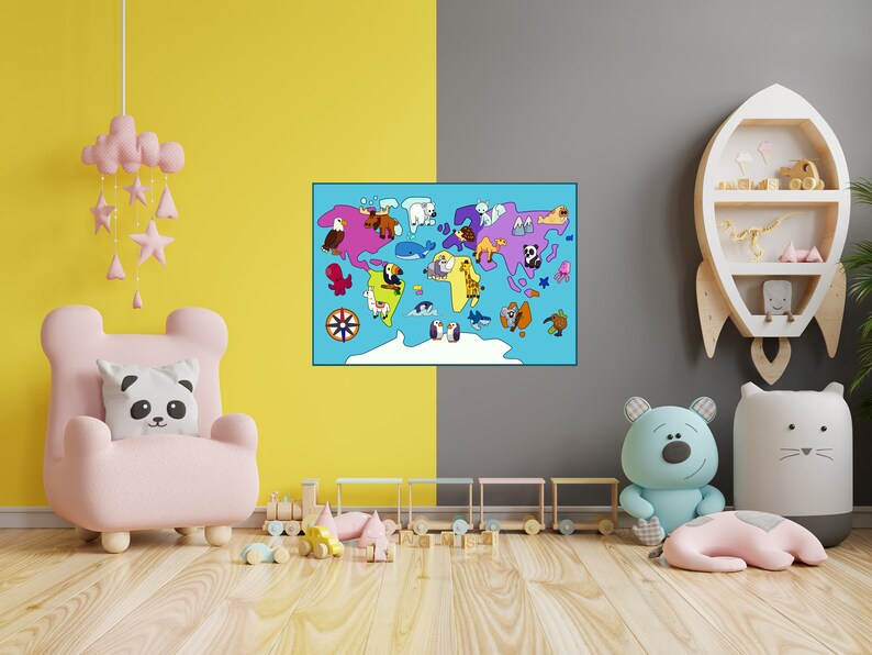 Bluey World Map A3 PDF Digital Download Bluey Learning | Etsy