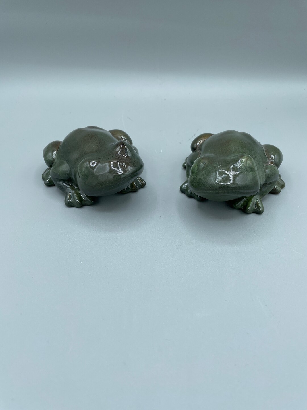 Vintage Green Ceramic Frogs Outside Decoration - Etsy